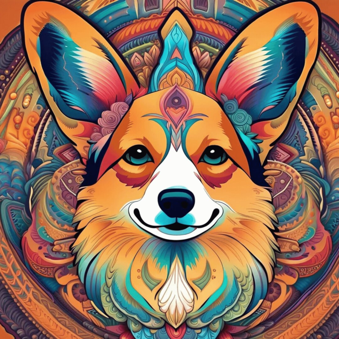 Mandala Corgi Dog Digital Art Prints AI Generated Printable - Etsy