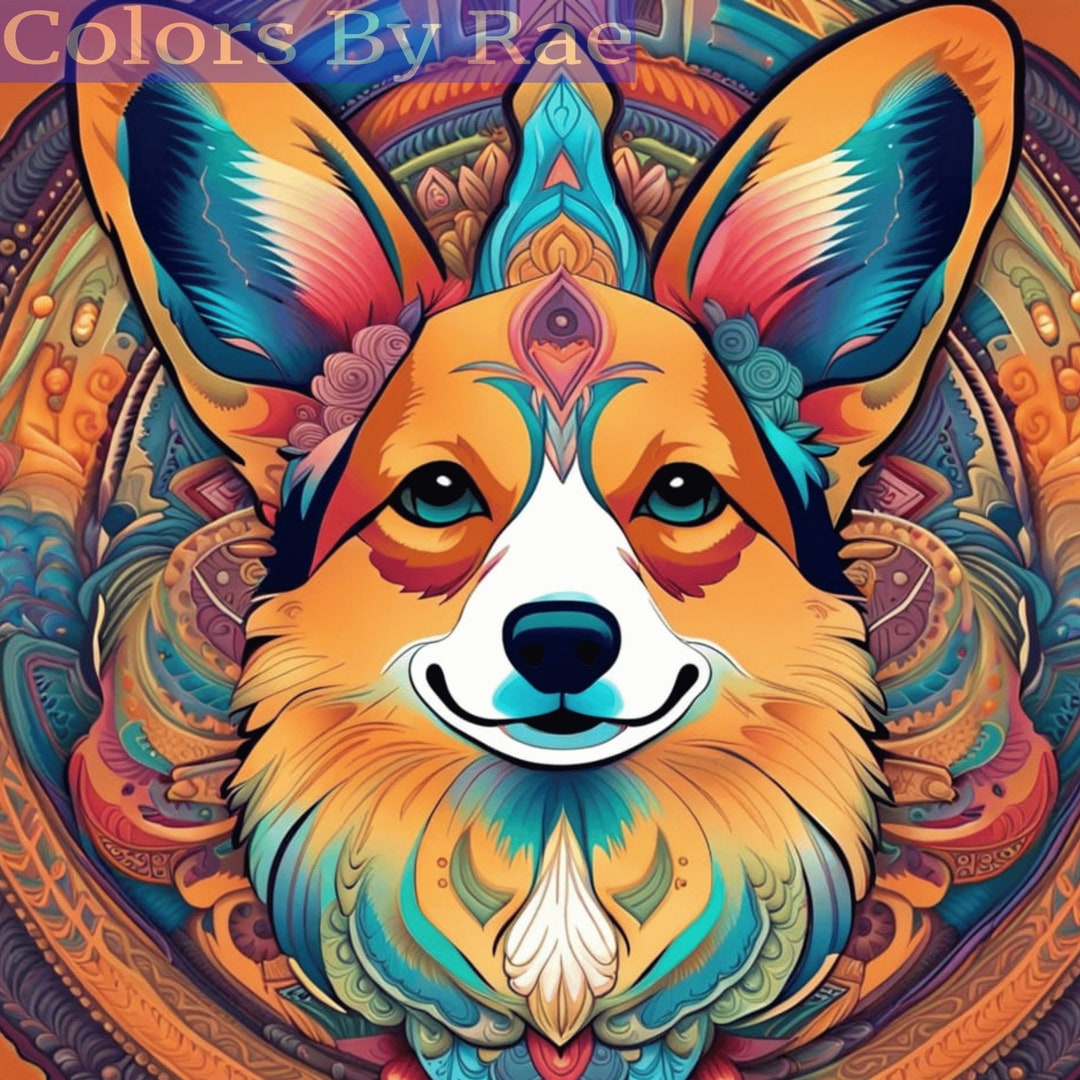 Mandala Corgi Dog Digital Art Prints AI Generated Printable Wall Art ...