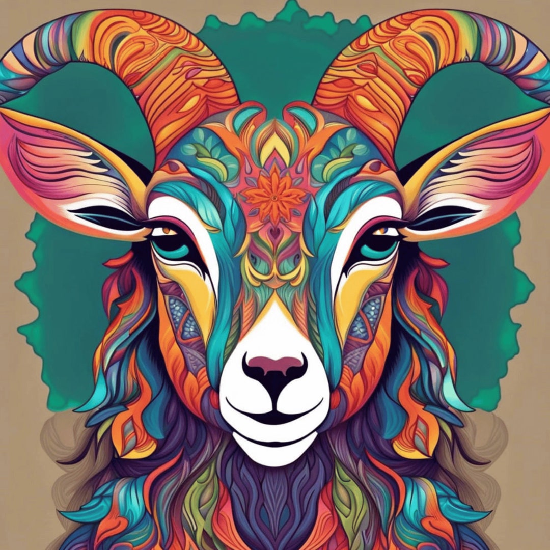 Mandala Goat Art Print AI Generated Printable Wall Art Handmade ...