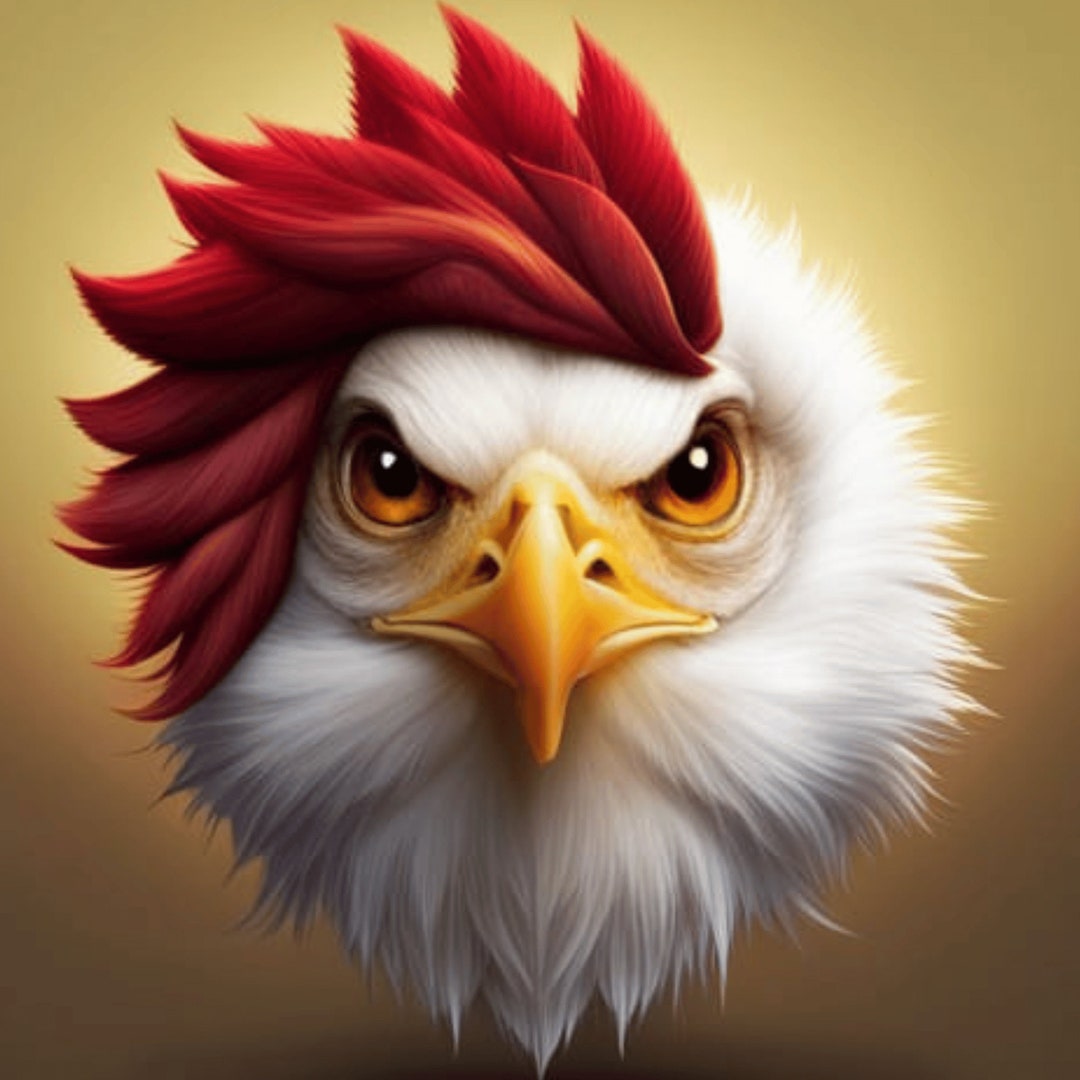 Angry Rooster Art Print AI Generated Printable Wall Art - Etsy