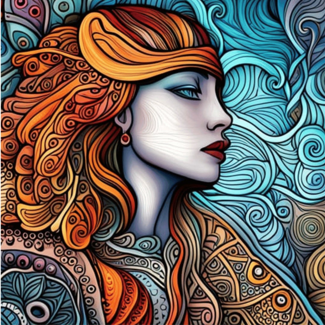 Colorful Mandala Woman Digital Art Prints AI Generated Printable Wall ...