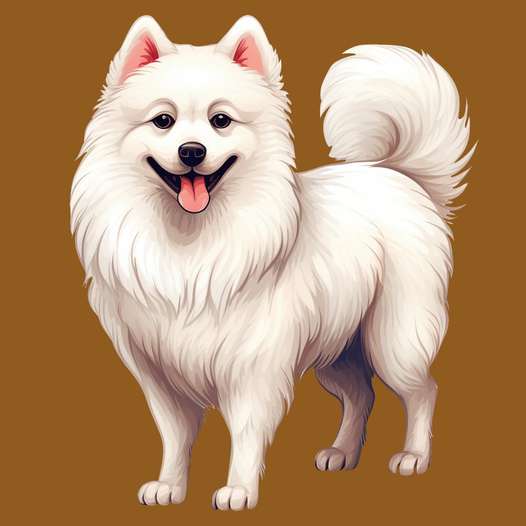Japanese Spitz Dog Digital Art Prints AI Generated Printable - Etsy