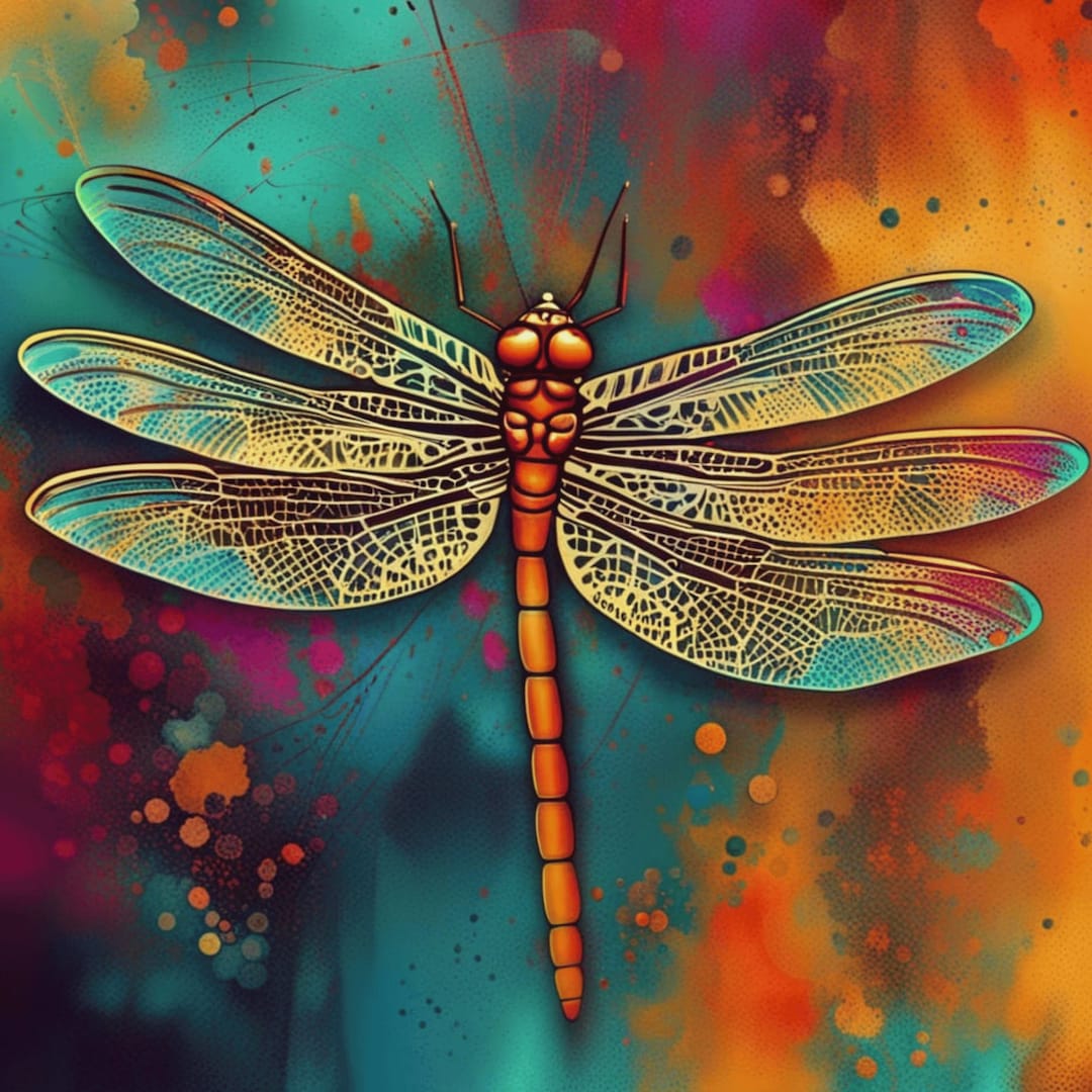 Gorgeous Dragonfly Digital Art Print AI Gen. Printable Wall Art ...