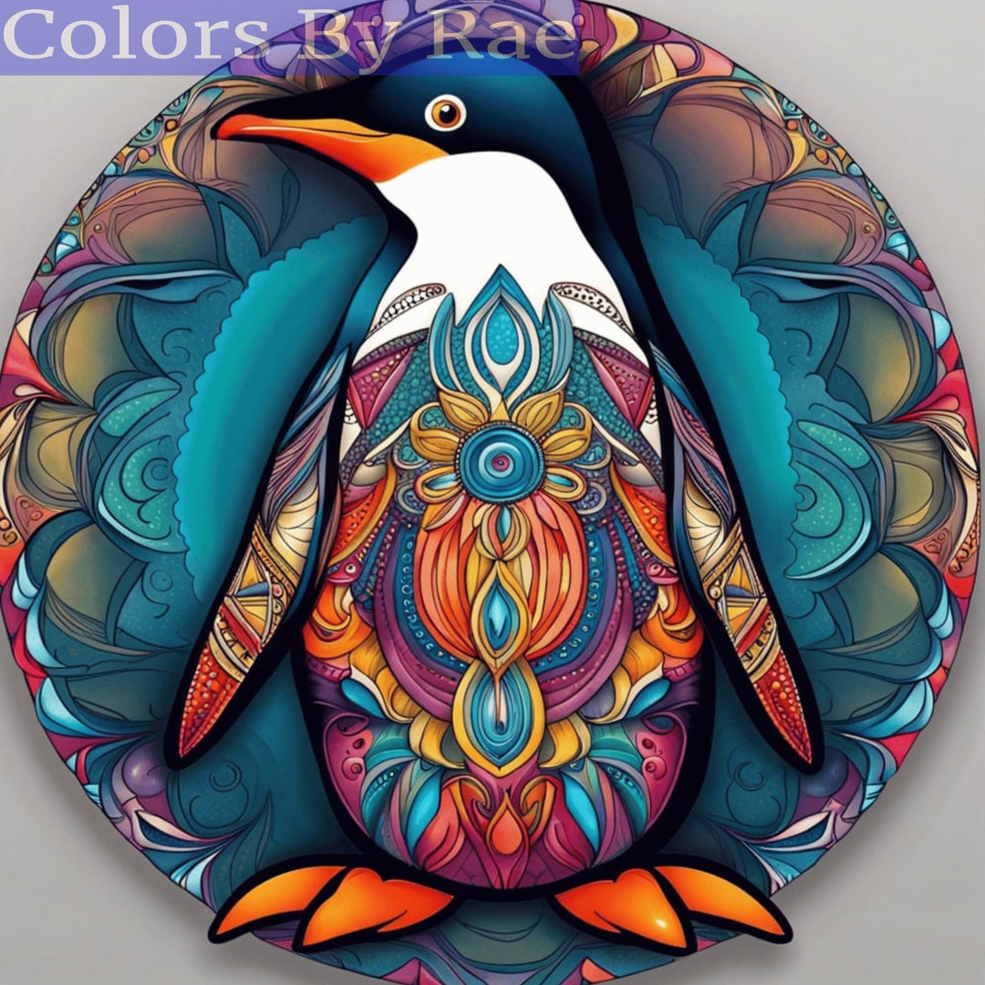 Mandala Penguin Art Print AI Generated Printable Wall Art Handmade ...