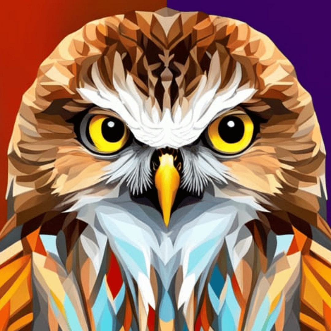 Cubist-like Owl Art Print AI Generated Printable Wall Art Handmade ...