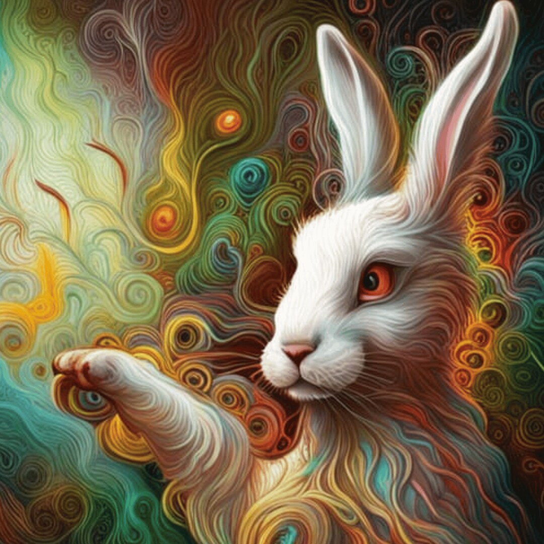 Magical White Bunny Digital Art Prints AI Generated Printable Wall Art ...