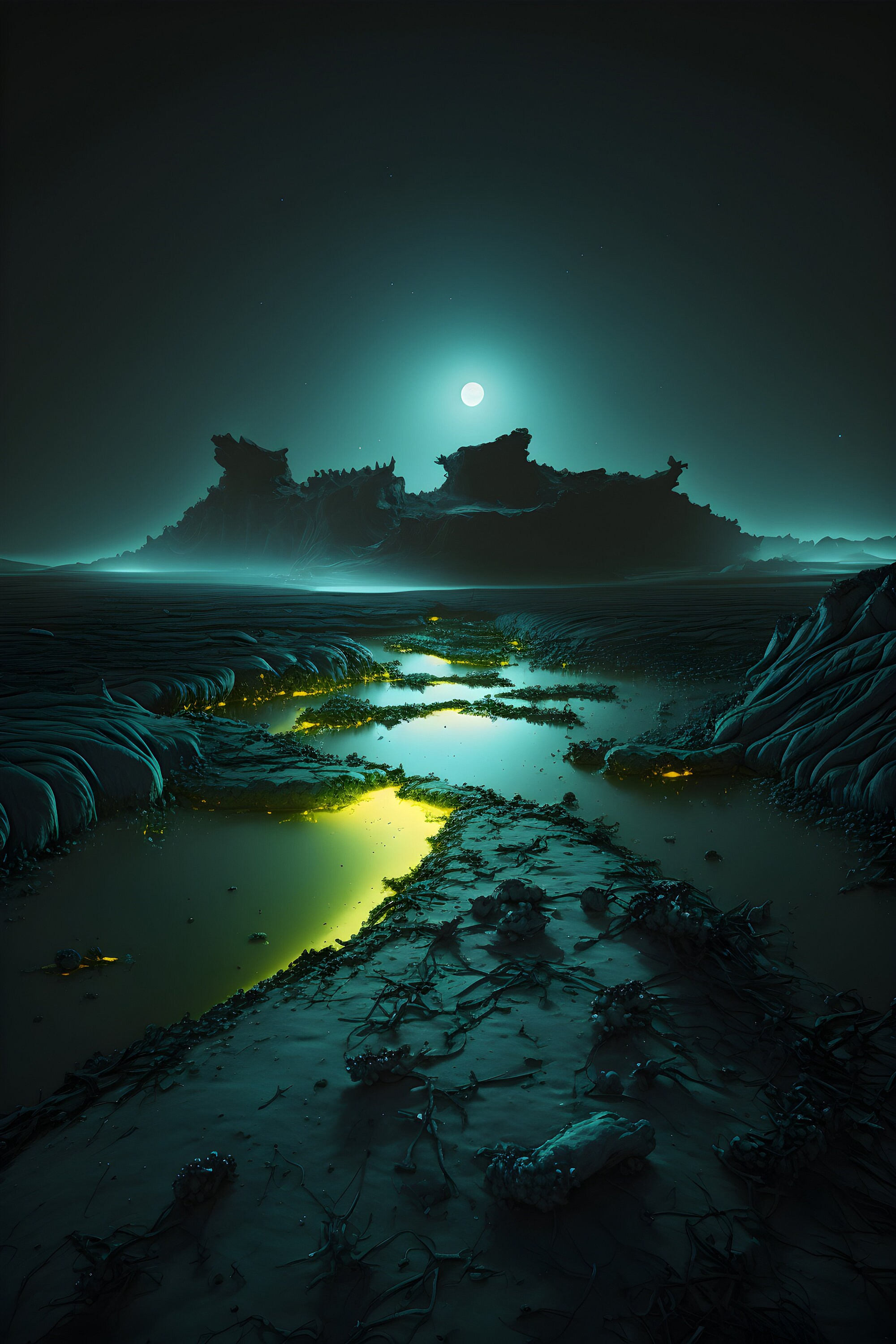 Eldritch Moon - HP Lovecraft Inspired Wallpaper/background - Digital ...
