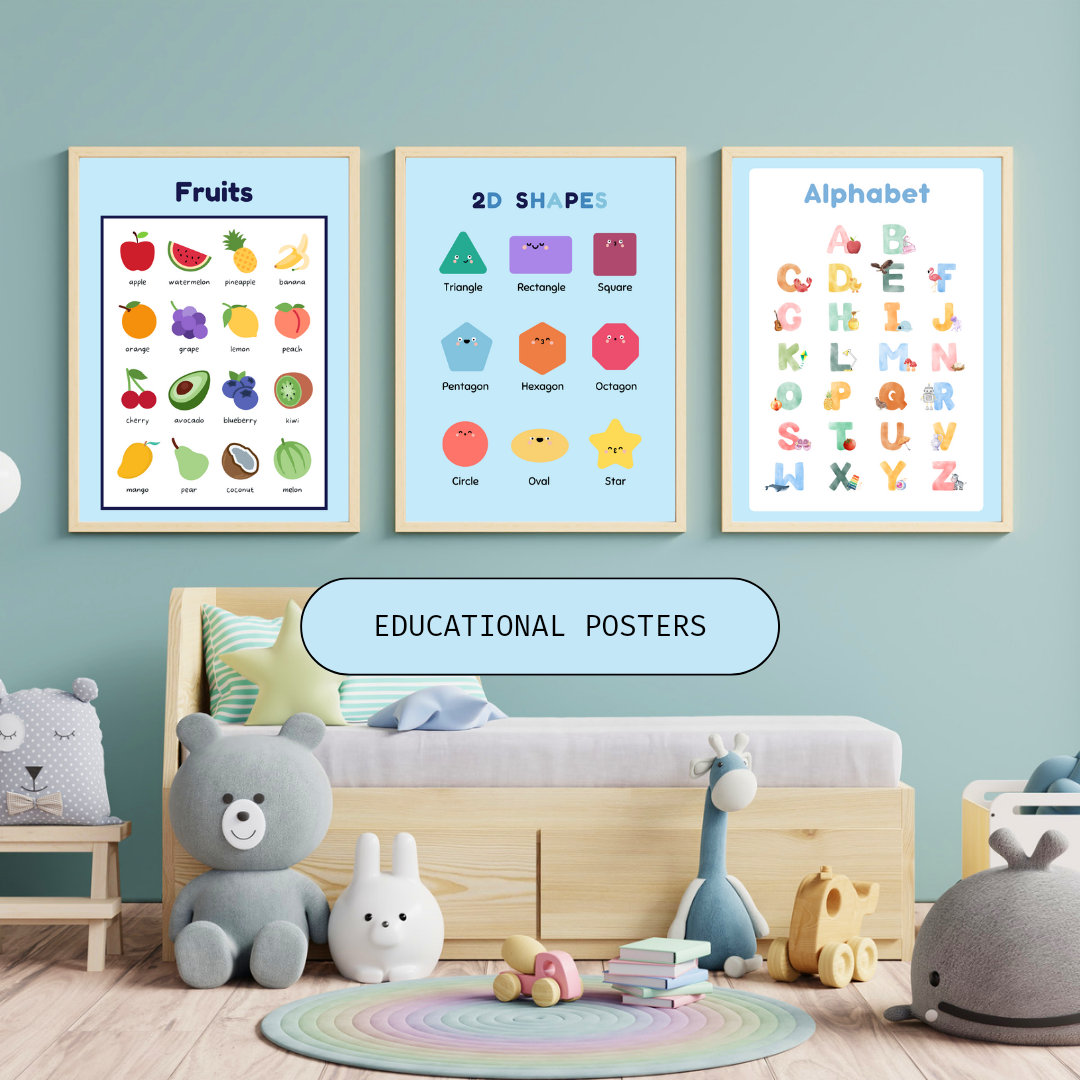 Set of 5 Educational Posters, Montessori Classroom Decor, Homeschool ...