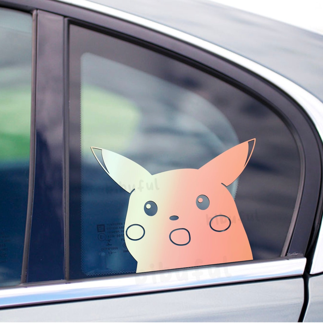 Surprised Pika Meme Anime Peeker Decal - Etsy