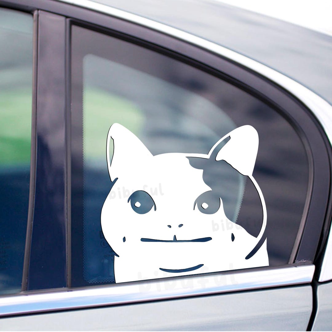 Polite Cat Meme Peeker Decal - Etsy