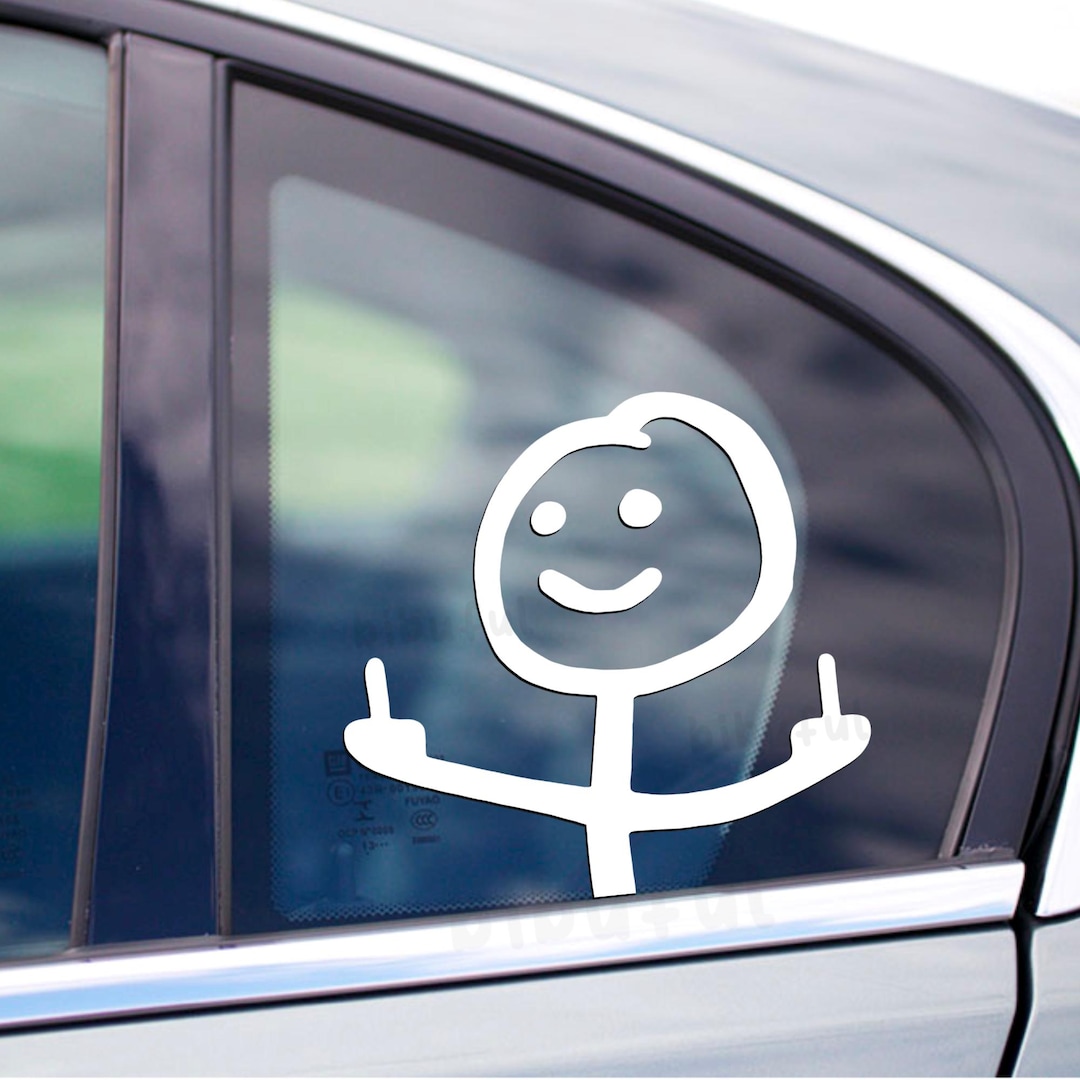 Middle Finger Stickman Peeker Decal - Etsy