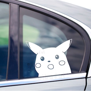 Surprised Pika Meme Anime Peeker Decal - Etsy