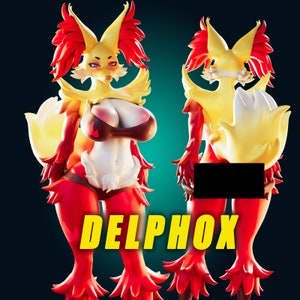 Impresión de resina Delphox SFW/NSFW/FUTA / Sin pintar - Etsy México