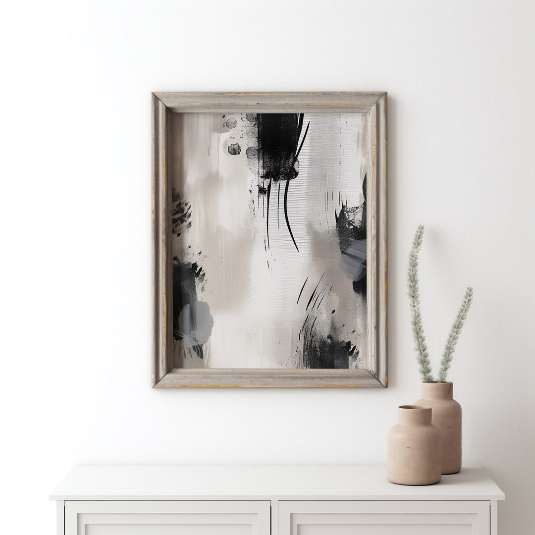 Japandi Decor Earthy Wall Art Large Wall Décor Watercolor Print Set ...