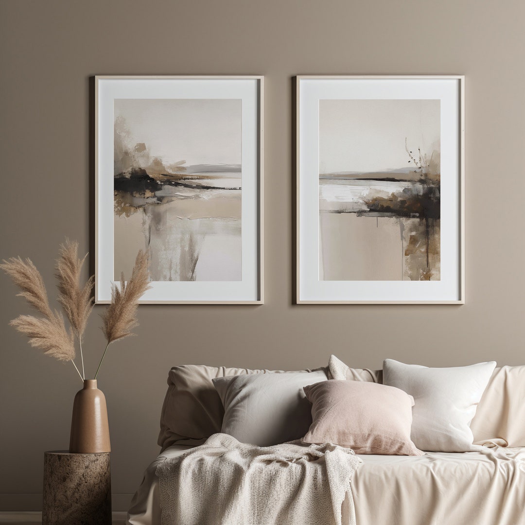 Watercolor Landscape Earth Tones Art Set of Two Digital Download ...