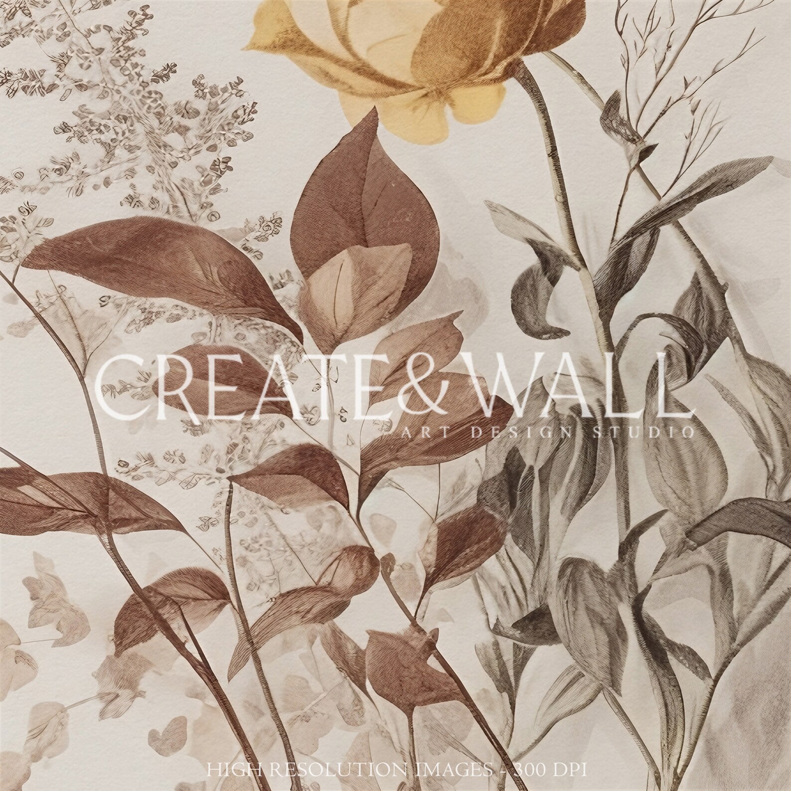 Greenery Blush Wall Art Line Drawing Prints Canvas Wall Art Abstract ...