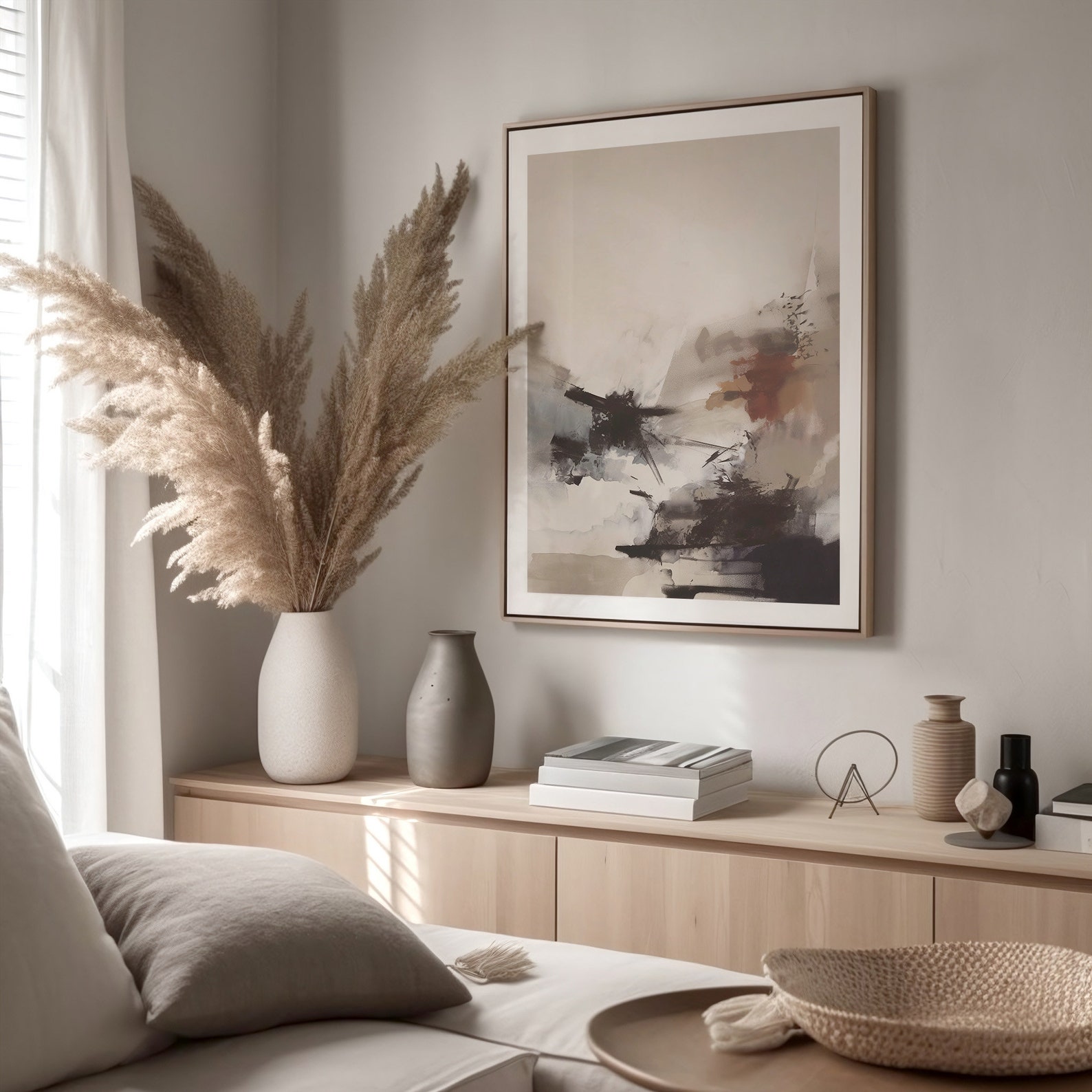 Neutral Abstract Art Earth Tone Wall Art Original Art Watercolor ...