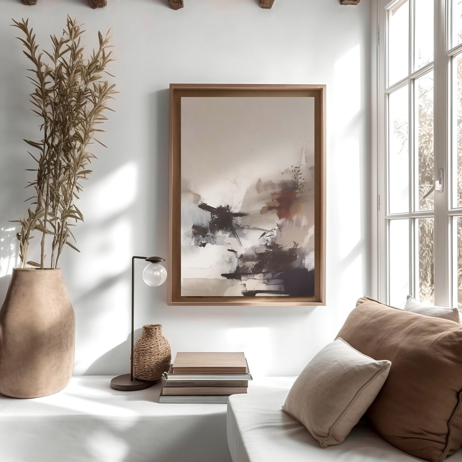 Neutral Abstract Art Earth Tone Wall Art Original Art Watercolor ...