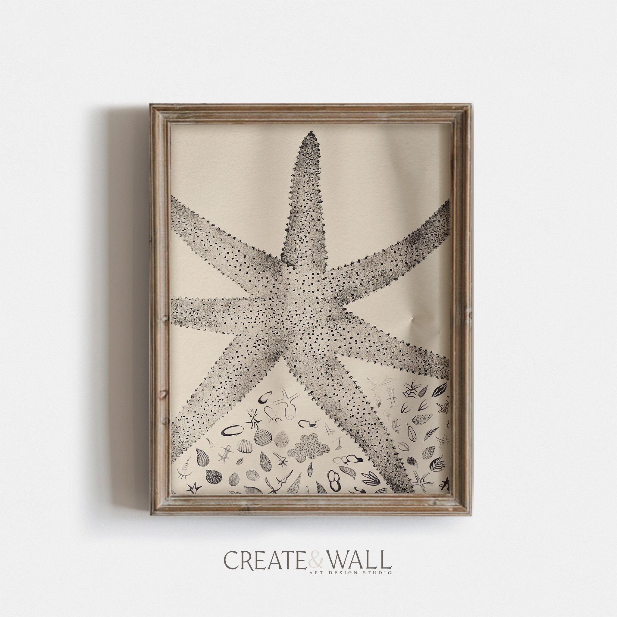 Starfish Abstract Beige Wall Art Japandi Art Wall Art Earthy - Etsy