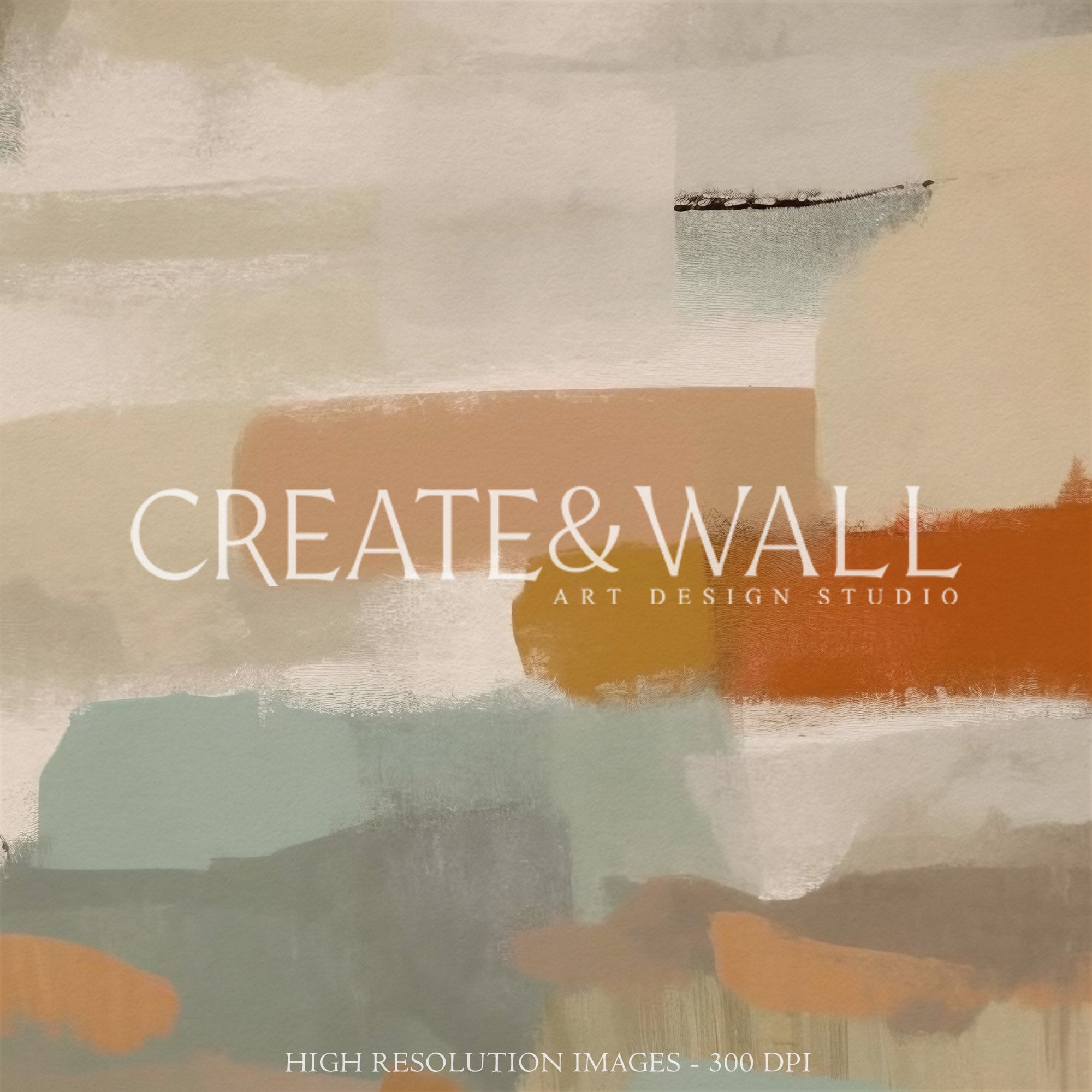 Minimalist Terracotta Art Set of Three Wall Decor Watercolor Ink ...