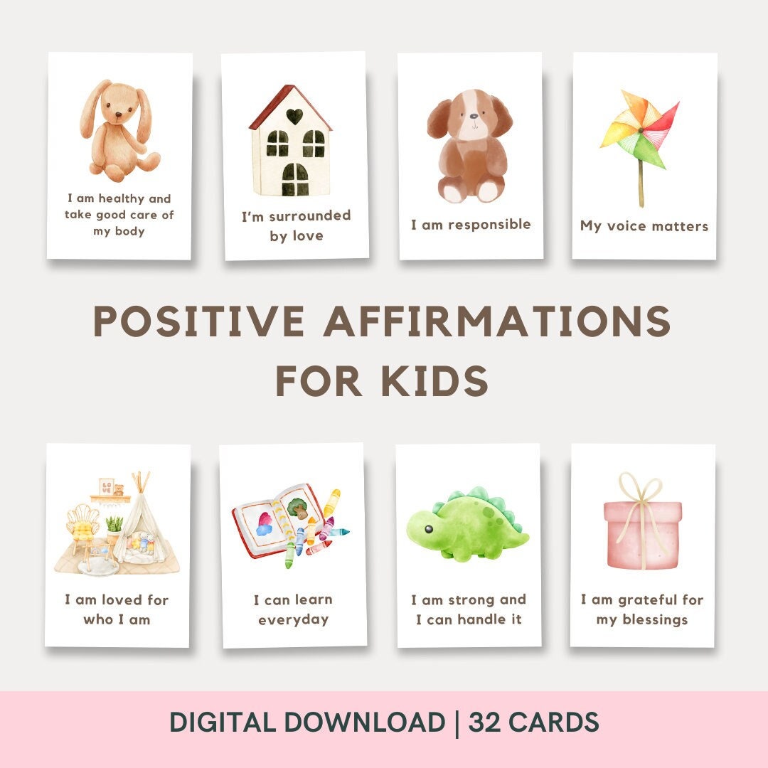 Positive Affirmation Cards for Kids, Self Love, Motivational Cards ...