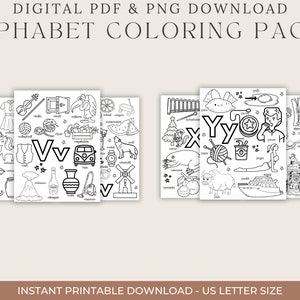 Printable Alphabet Coloring Pages Usletter Size, Simple&easy for ...