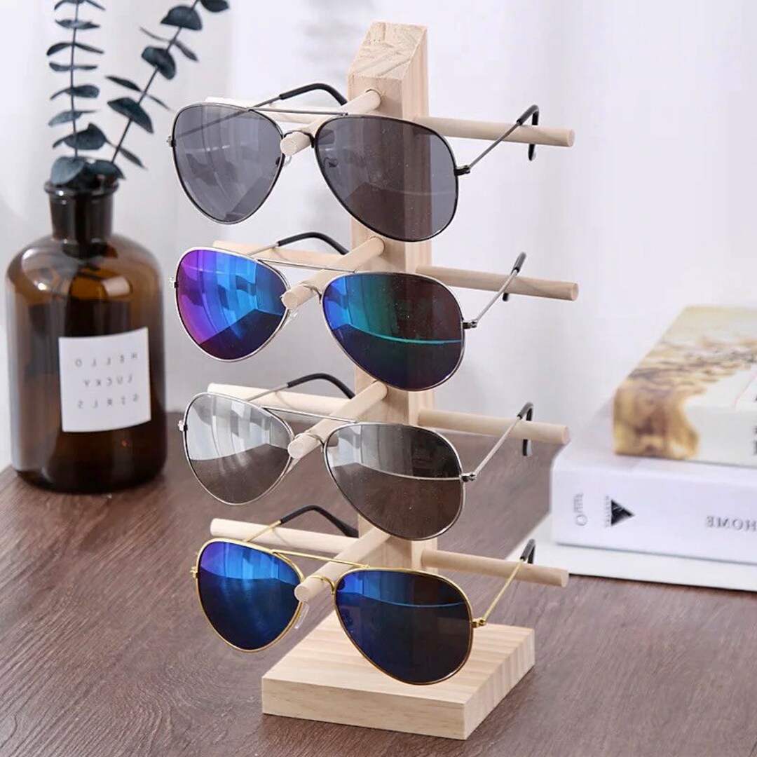 Glasses Stand Wood Eyeglass Organizer Glasses Holder Desk Etsy