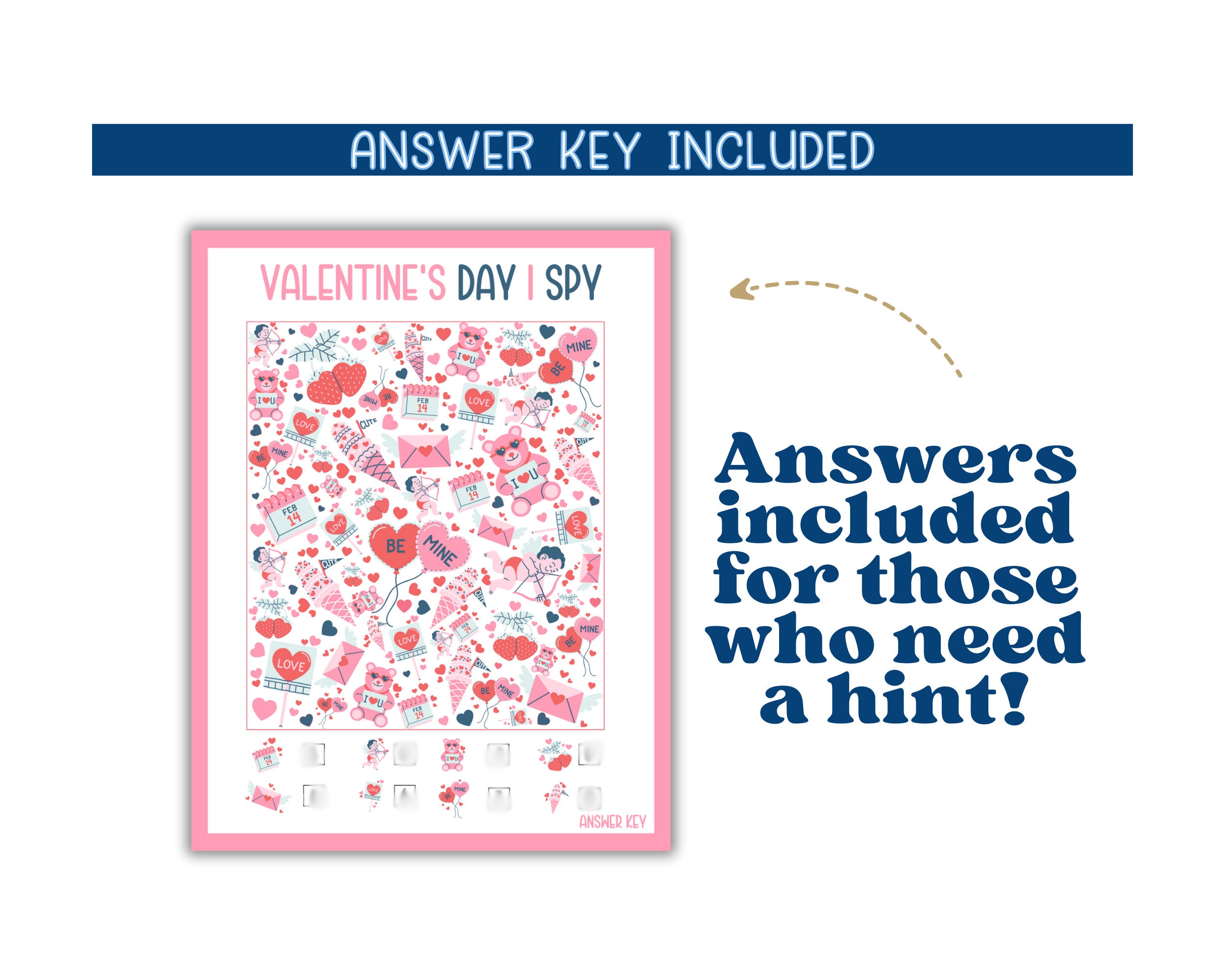 Printable Valentines Day I Spy Game, Classroom Valentine Activity ...