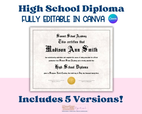 Sello De Plantilla De Diploma De Escuela Secundaria Todo Sobre Mí