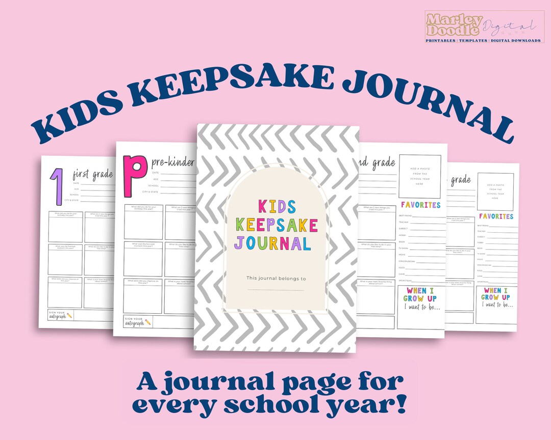 Kids Keepsake Journal, Printable School Memory Book - Etsy