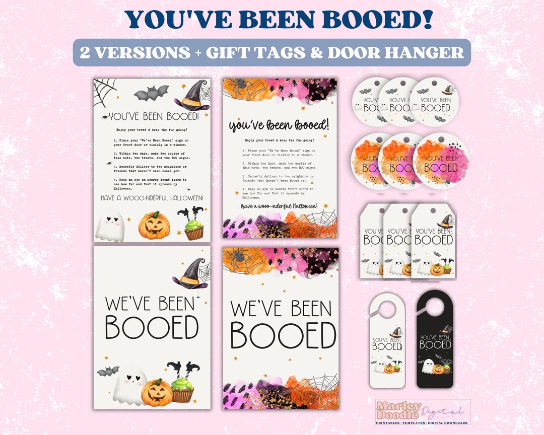 You've Been Booed Halloween Kit: Printable Tags & Signs (digital ...