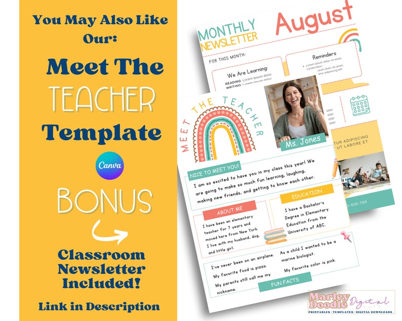 Newsletter Template Bundle, PTA Templates, 12 Months of School ...