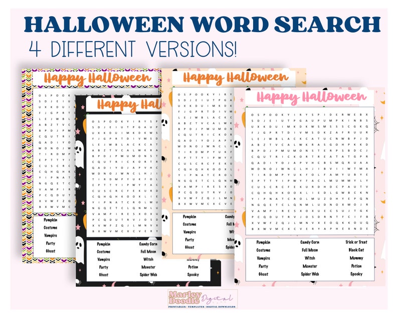 Halloween Word Search Printable for Kids - Etsy