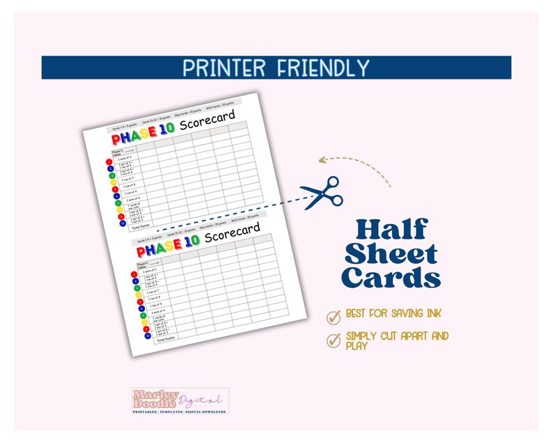 Printable Phase 10 Score Sheets: Card & Dice Game (PDF) - Etsy