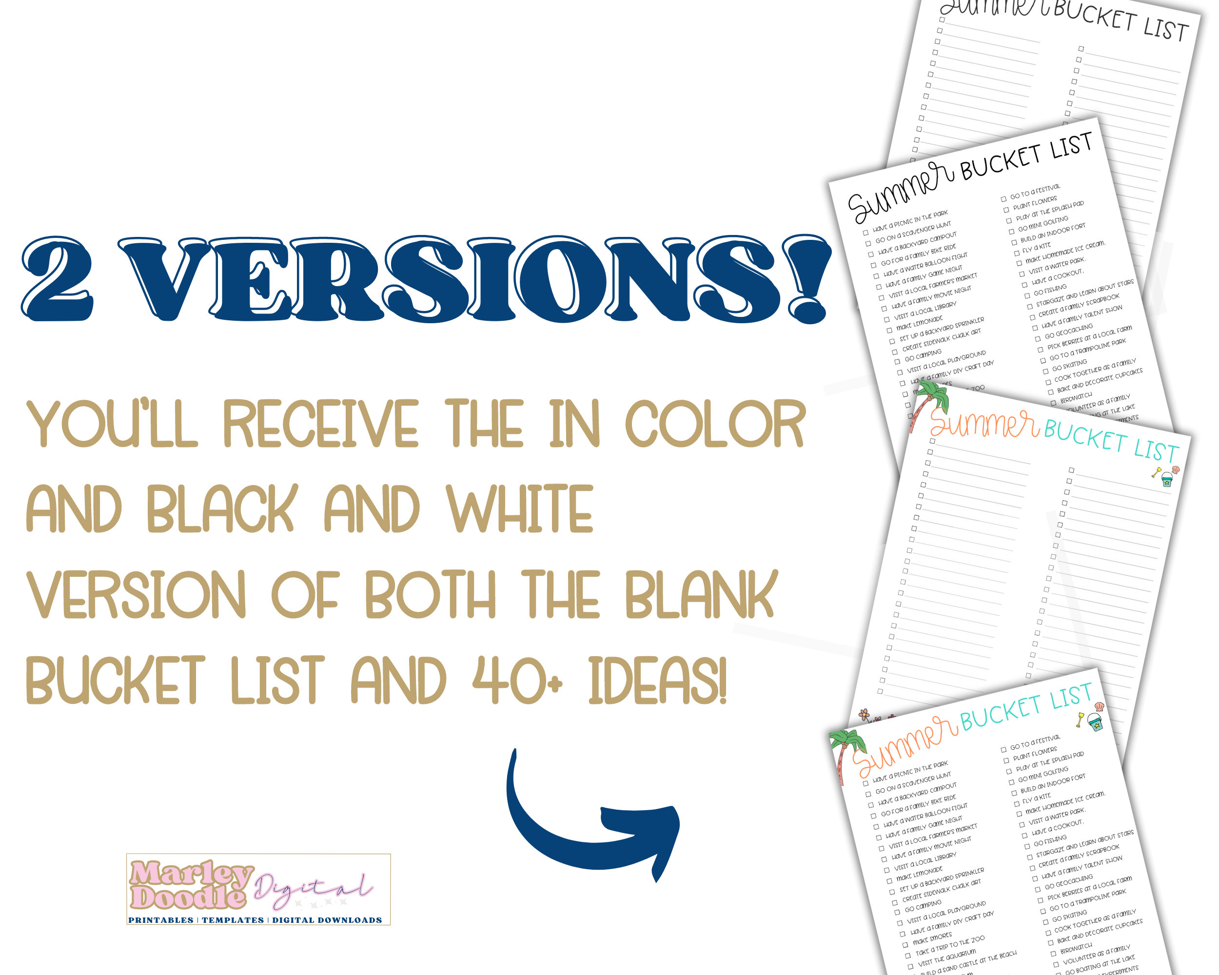 Summer Bucket List Printable and Fillable PDF, Includes 40+ Summer ...