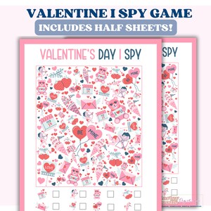 Printable Valentines Day I Spy Game, Classroom Valentine Activity ...