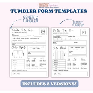 Editable Tumbler Order Form Template: Canva Craft Form (digital Download) - Etsy