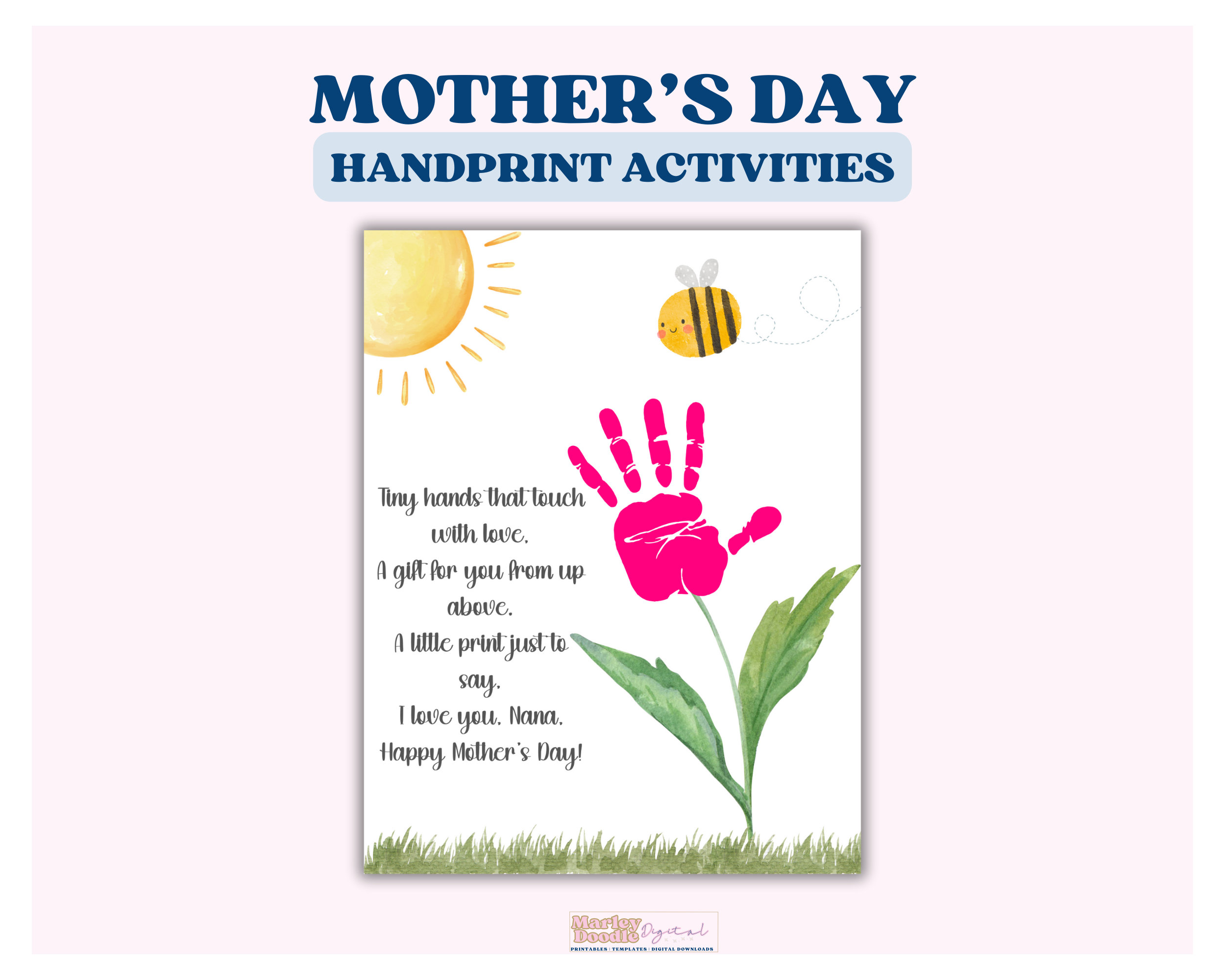Printable Mothers Day Handprint Craft, Preschool Activities for Mothers ...