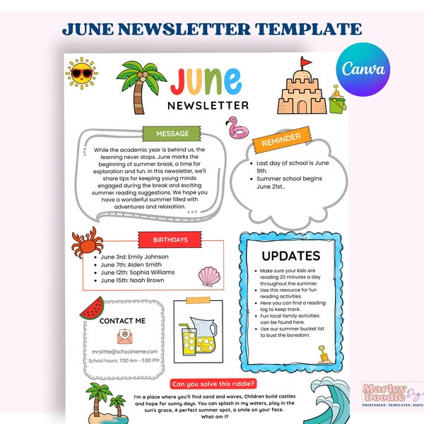Newsletter Template Editable - Etsy