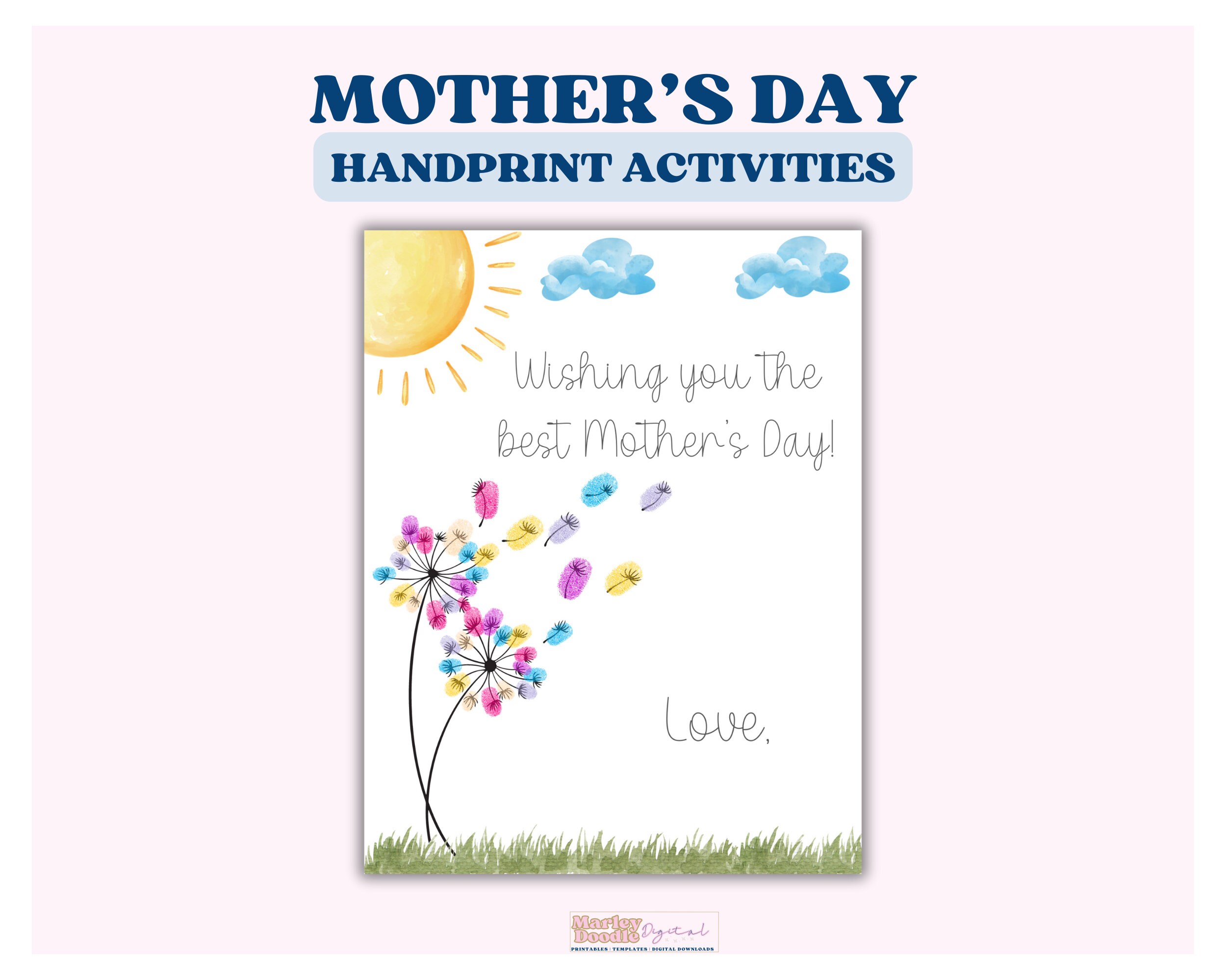 Printable Mothers Day Handprint Craft, Preschool Activities for Mothers ...