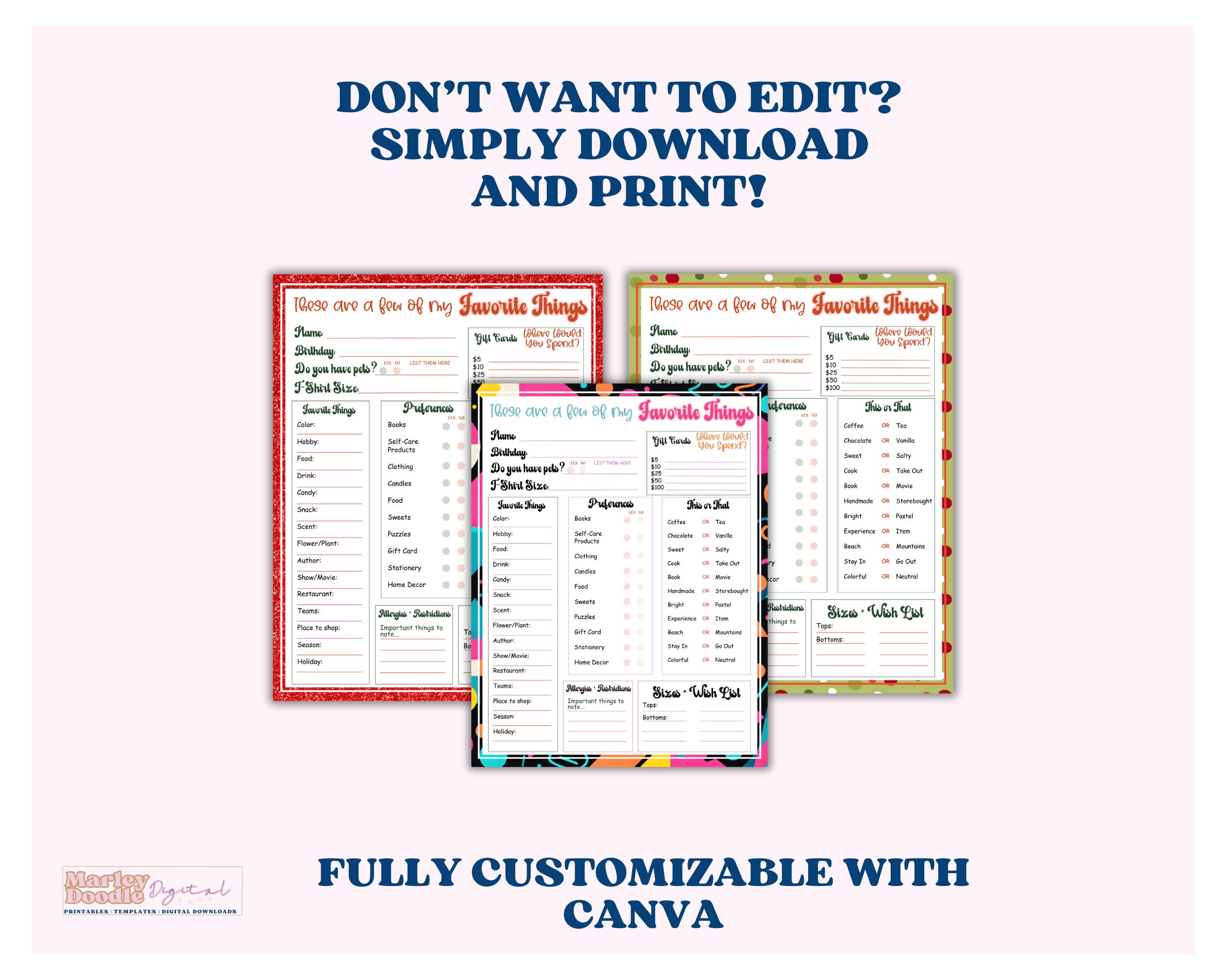 Employee My Favorites List: Wishlist and Appreciation Survey (canva ...