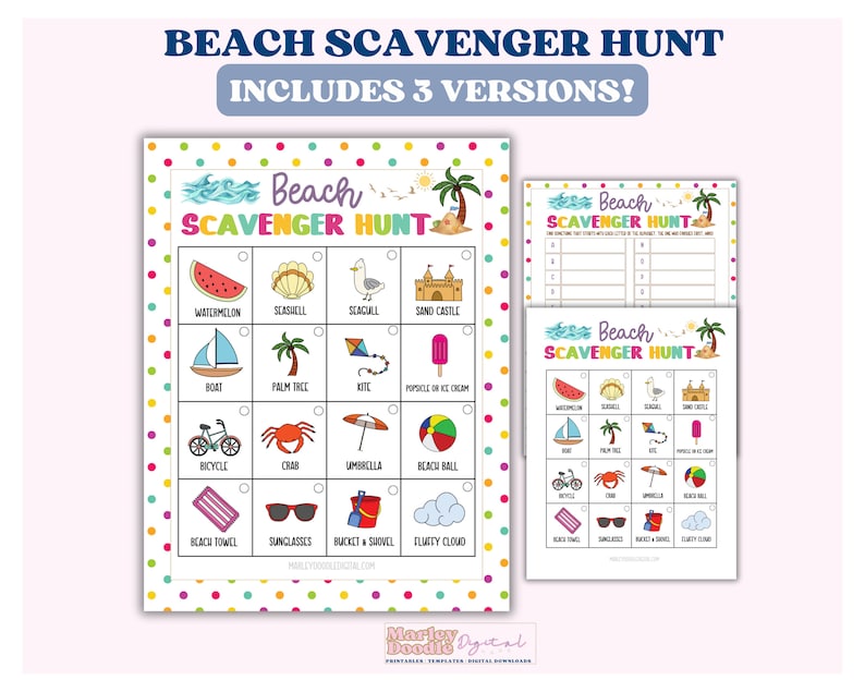 Beach Scavenger Hunt for Kids: Printable Summer Activity (PDF) - Etsy