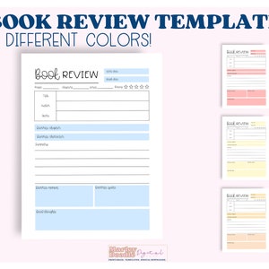 Book Review Template for Kids, Summer Reading Journals, Adults, and ...
