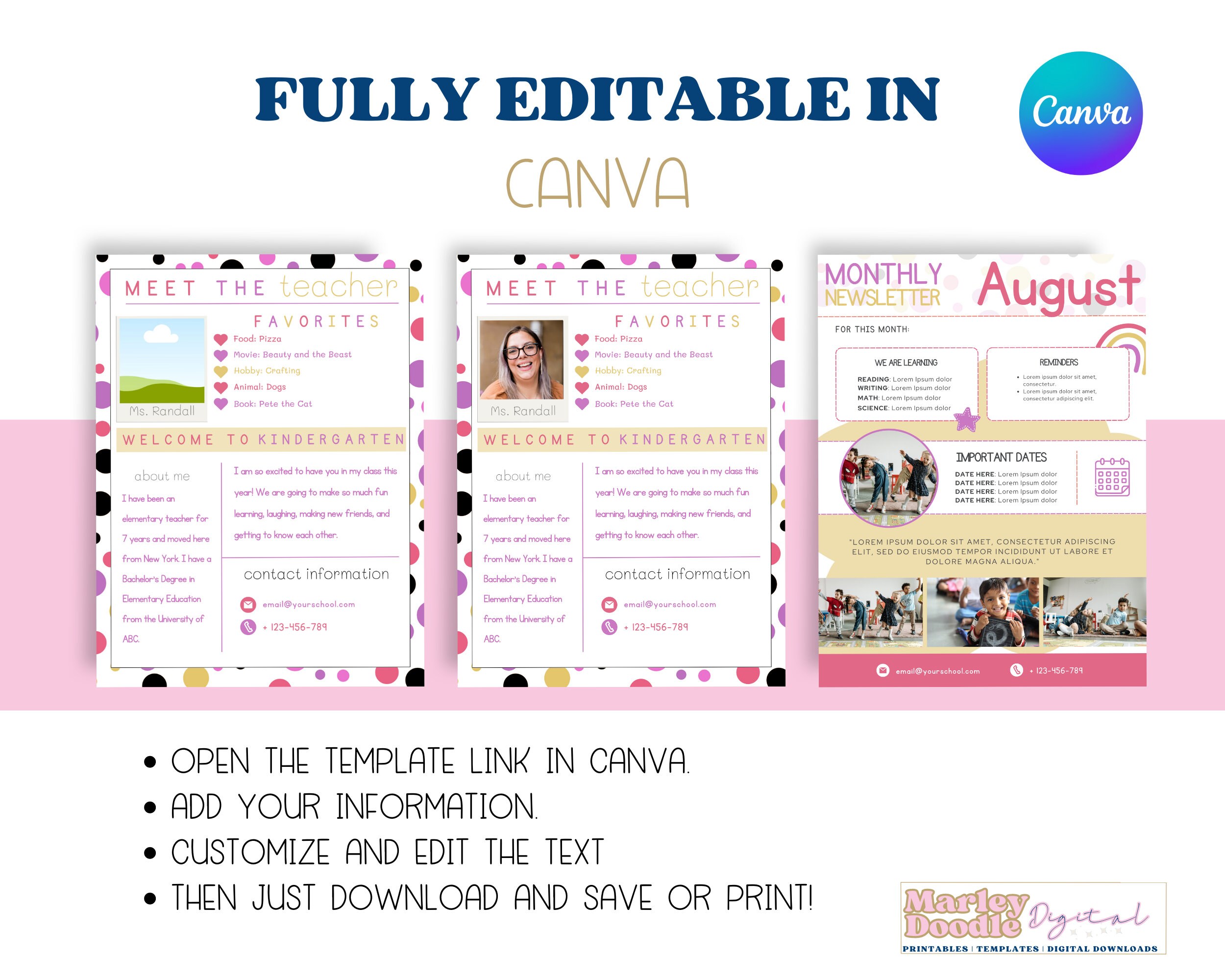 Polka Dot Meet the Teacher Template: Editable Back to School Flyer ...