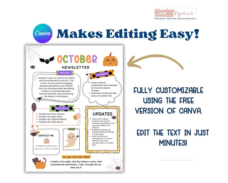 Newsletter Template Bundle, PTA Templates, 12 Months of School ...