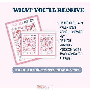 Printable Valentines Day I Spy Game, Classroom Valentine Activity ...