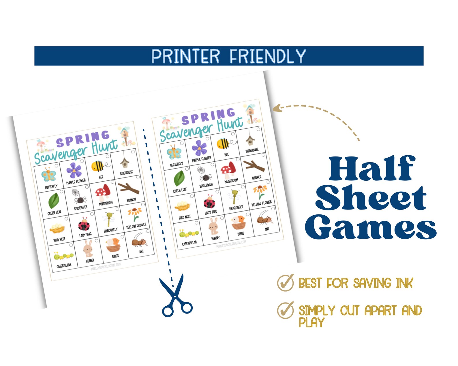 Printable Spring Scavenger Hunt, Kids Outdoor Games, Nature Scavenger ...