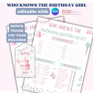 Who Knows the Birthday Girl the Best, Birthday Party Games, Teen ...