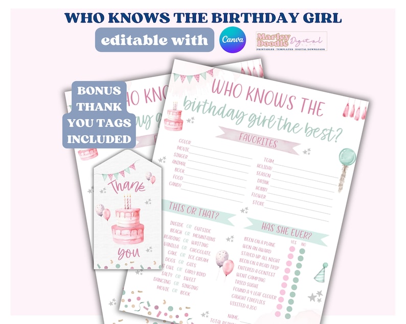 Who Knows the Birthday Girl the Best, Birthday Party Games, Teen ...
