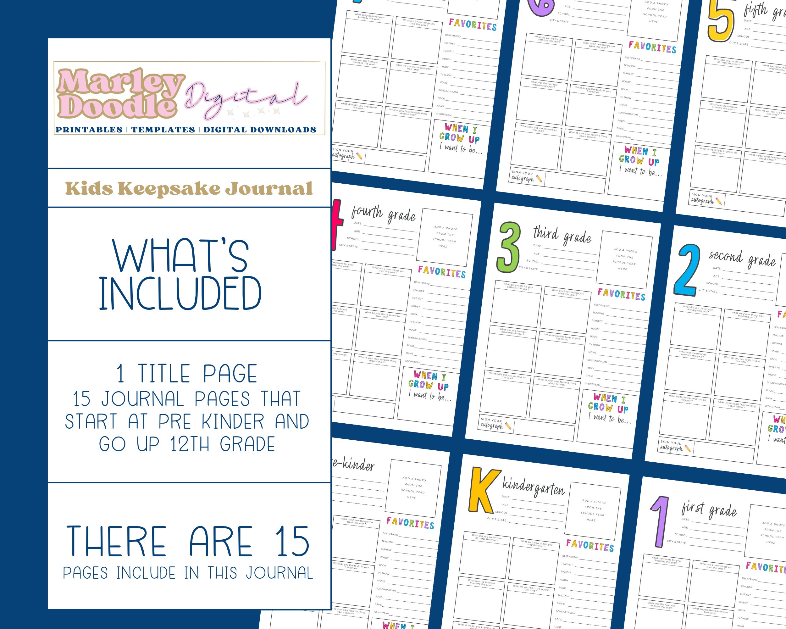 Kids Keepsake Journal, Printable School Memory Book - Etsy